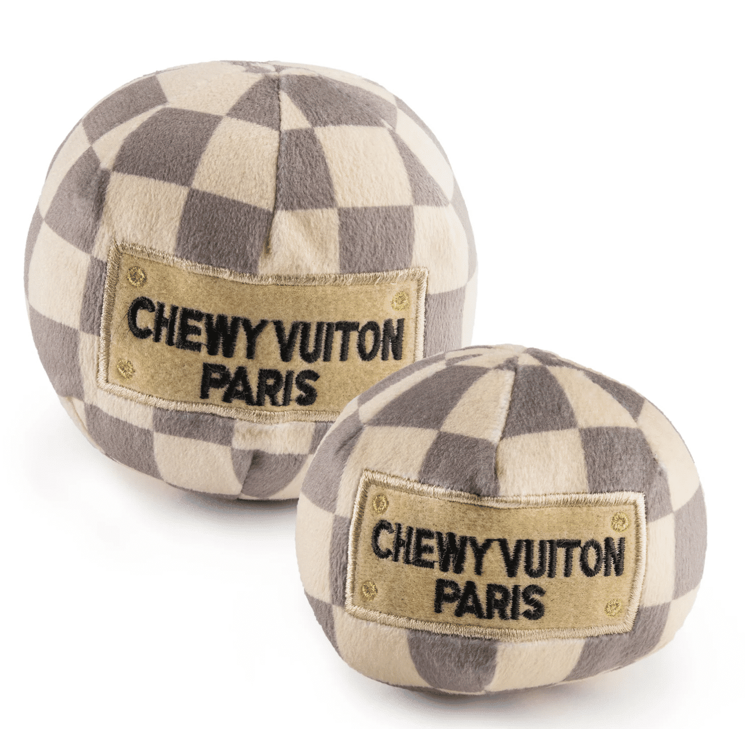 Checker Chewy Vuiton Ball Dog Toy