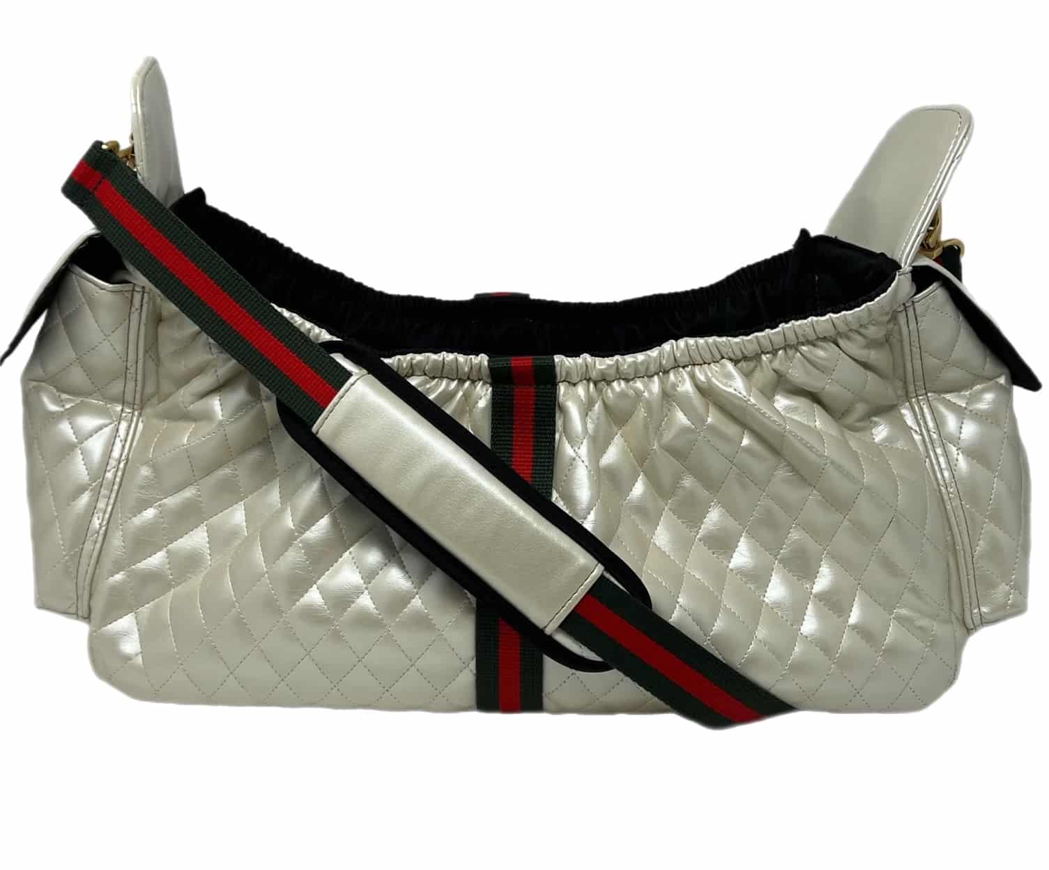 Gigi Dog Sling Ivory Quilted Carrier with Designer Stripe - PUCCI Café