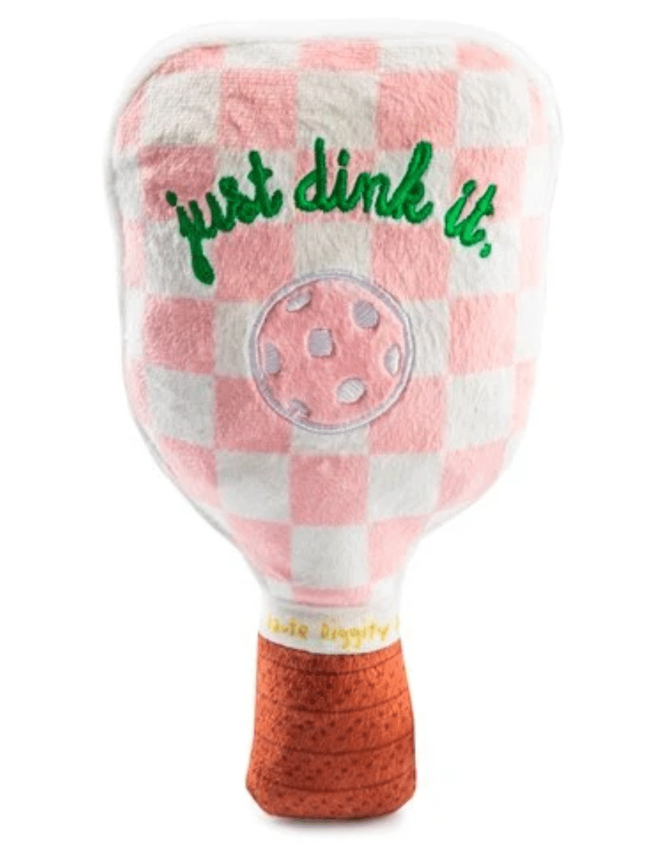 Pink Checker Pickleball Paddle Dog Toy